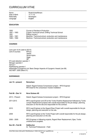 Curriculum Vitae 16 08 15 | PDF