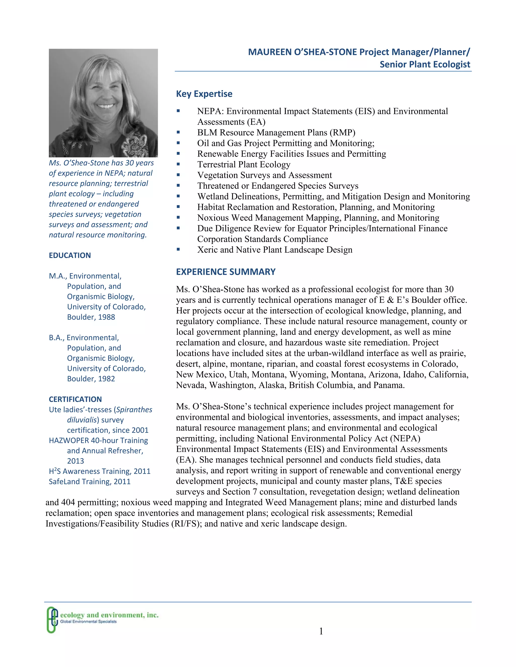 O'Shea-Stone_Resume_July 2015 | PDF