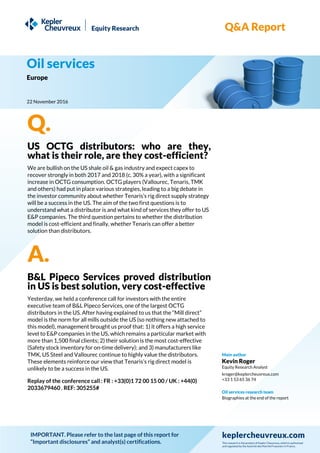 Q&A report, OCTG distribution model | PDF