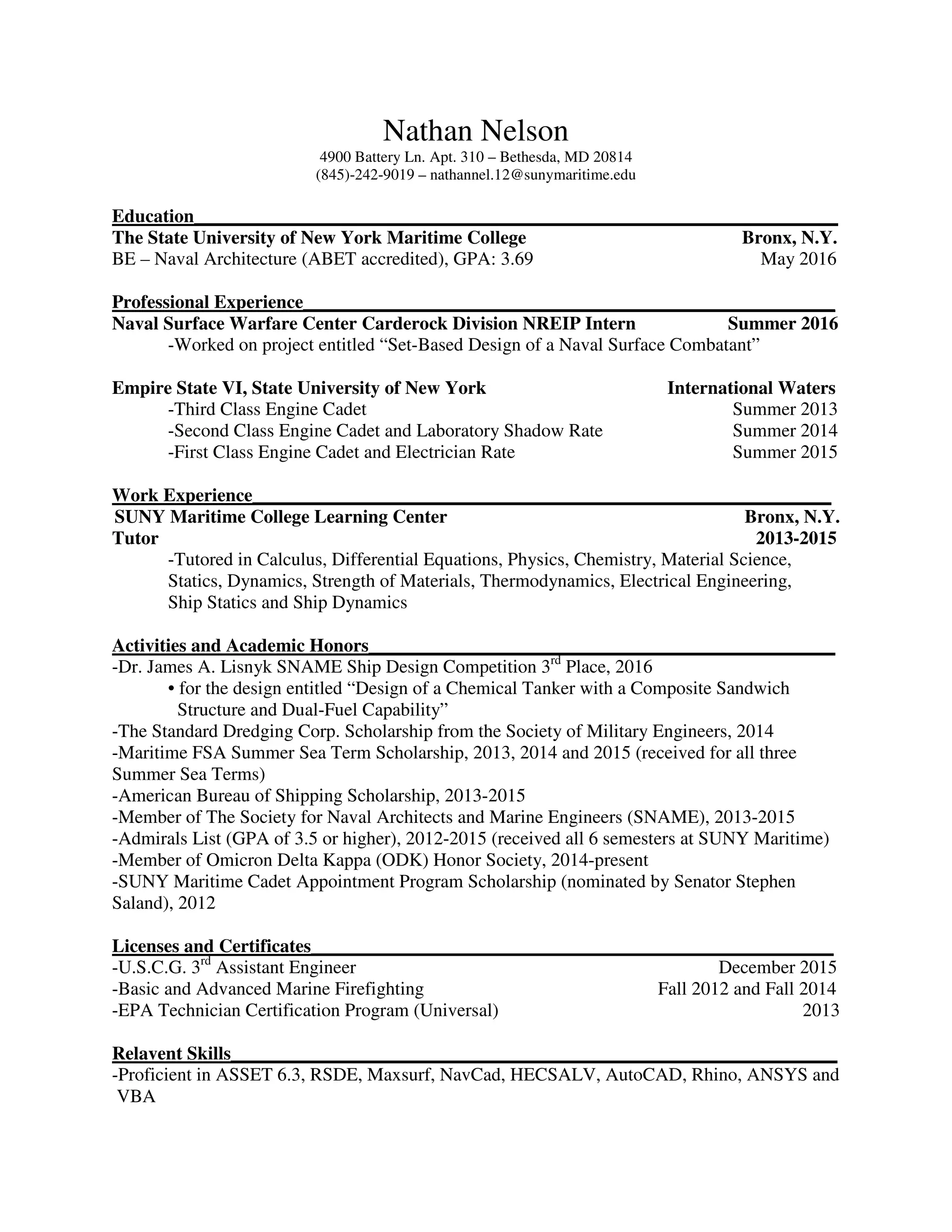 Nathan Nelson - Resume | PDF