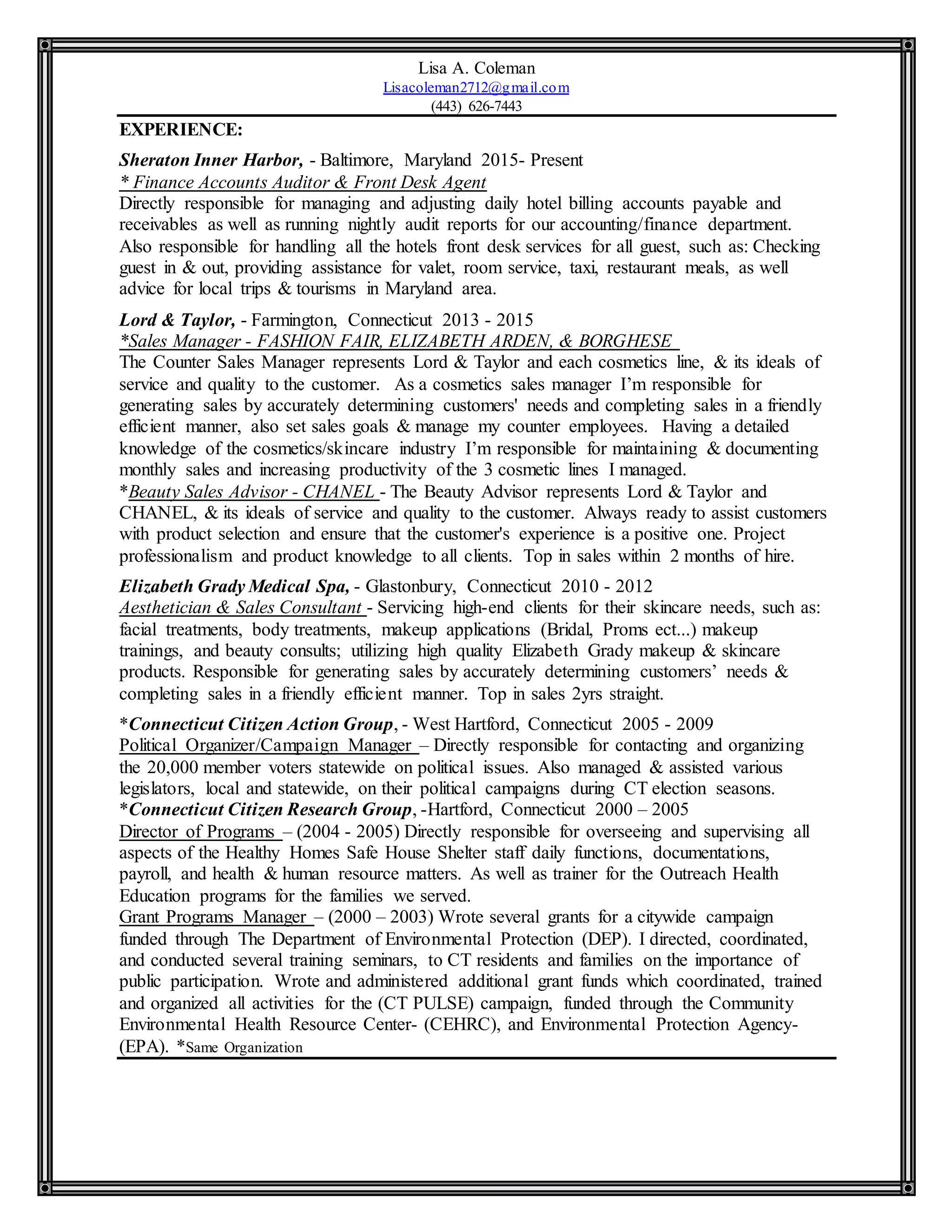 LisaColeman-Resume201401 | DOCX