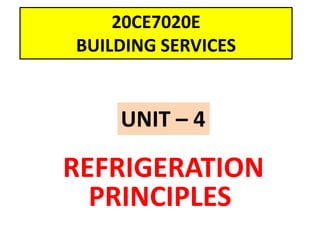 UNIT IV REFRIGERATION PRINCIPLES UNIT IV REFRIGERATION PRINCIPLES | PPT