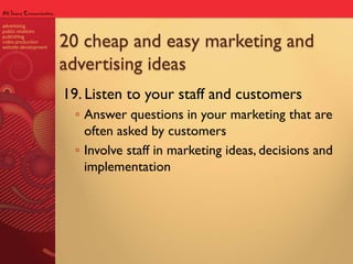 20 cheap and easy marketing and advertising ideas | PPT