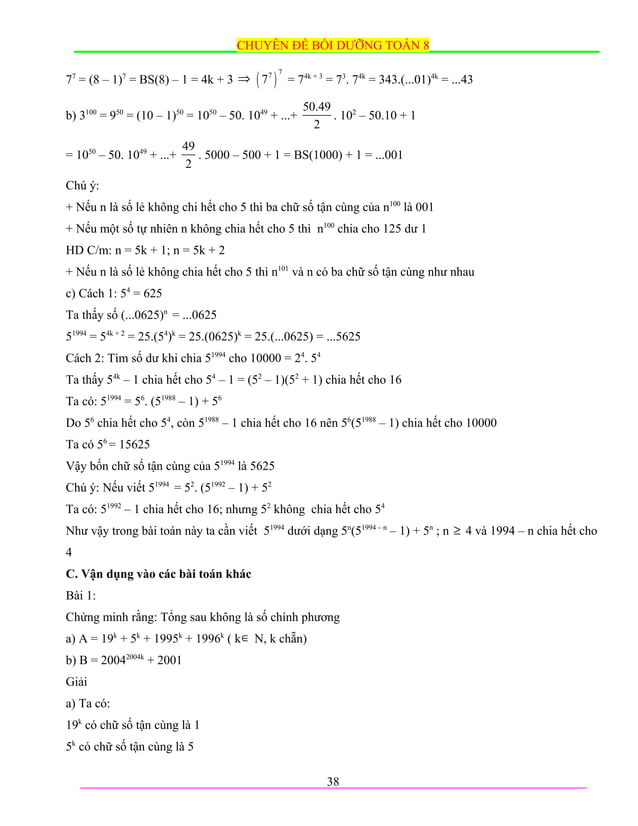 20 chuyen de boi duong toan 8 | PDF