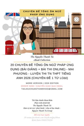 20 CHUYÊN ĐỀ TỔNG ÔN NGỮ PHÁP ỨNG DỤNG (BÀI GIẢNG + BÀI THI ONLINE ...