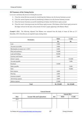 20 closing and work sheet accounting workbook-zaheer-swati | PDF