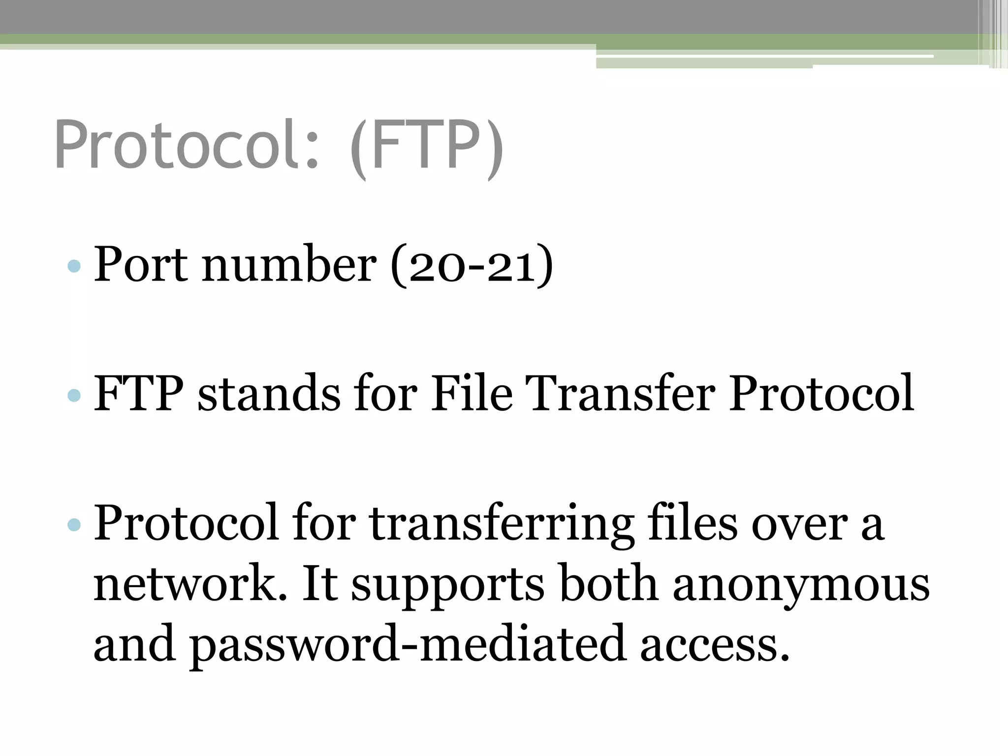 20 common port numbers and their purposes | PPTX