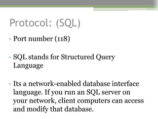 20 common port numbers and their purposes | PPTX