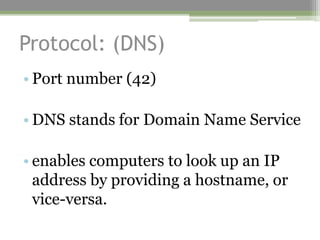 20 common port numbers and their purposes | PPTX