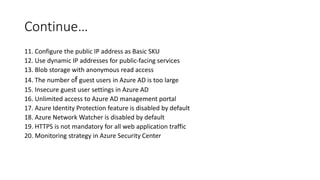 20 common security vulnerabilities and misconfiguration in Azure | PPT