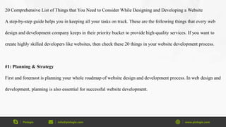 20 Comprehensive Checklist of Designing and Developing a Website | PDF