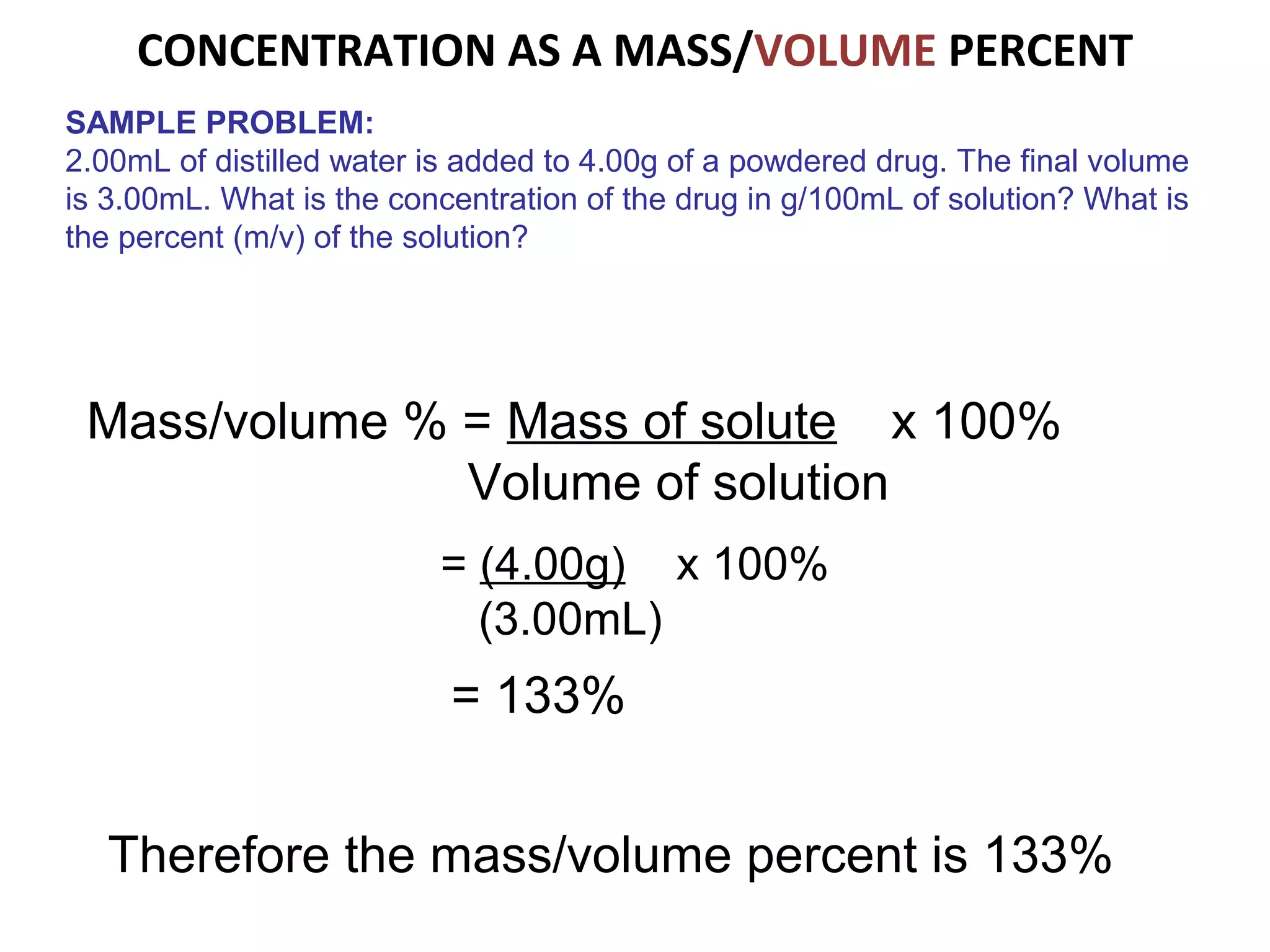 20 concentration of solutions | PPT | Chemistry | Science