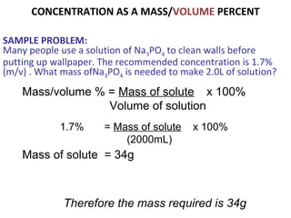 20 concentration of solutions | PPT | Chemistry | Science