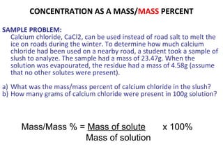 20 concentration of solutions | PPT | Chemistry | Science