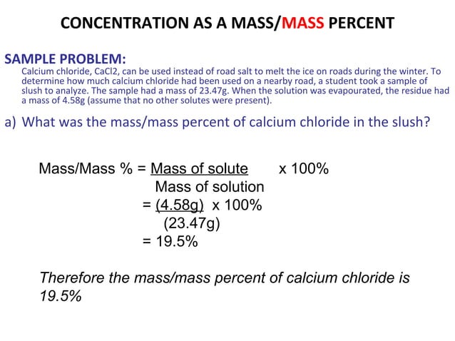 20 concentration of solutions | PPT | Chemistry | Science