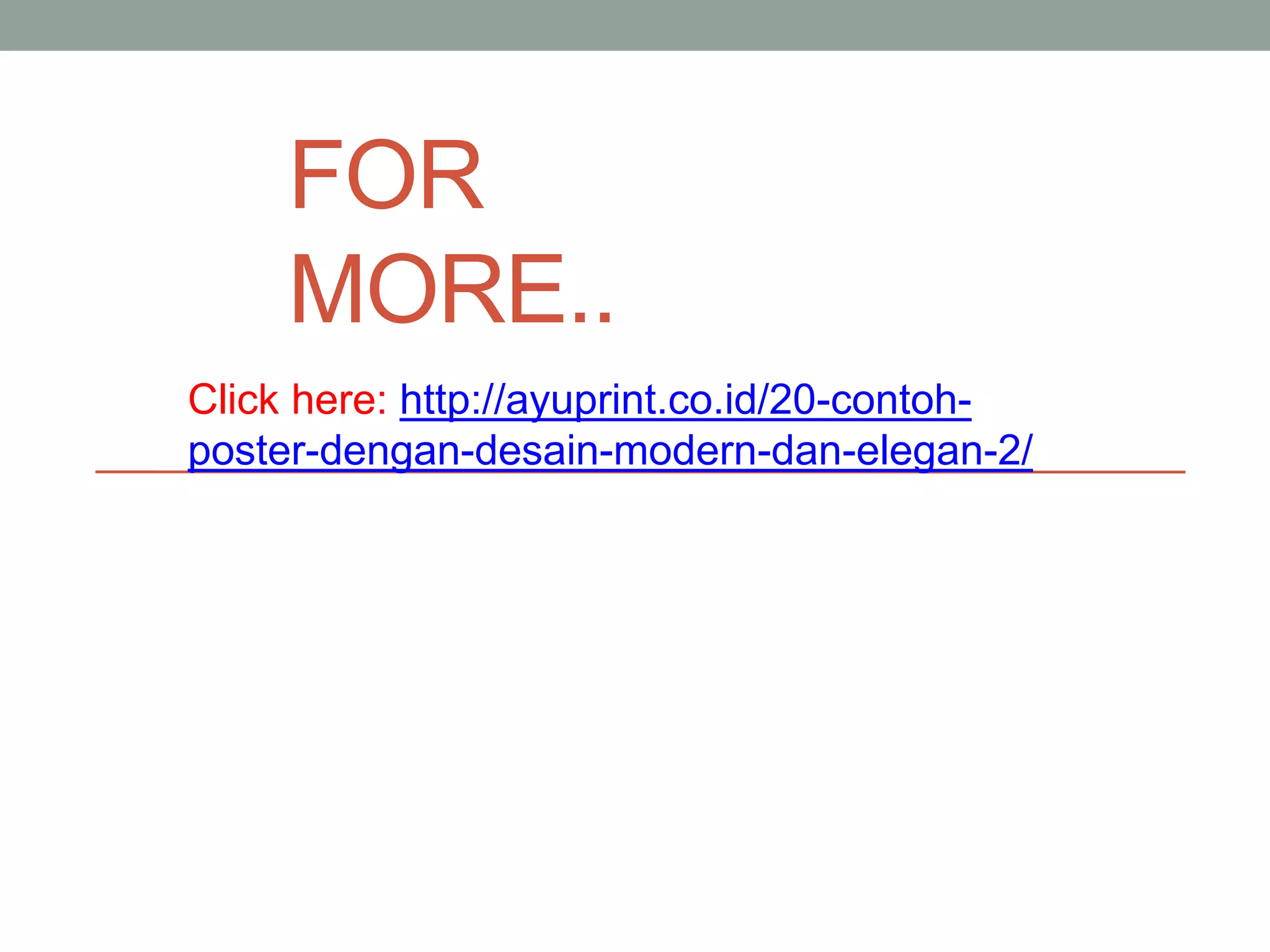 20 contoh poster dengan desain modern dan elegan | PPTX