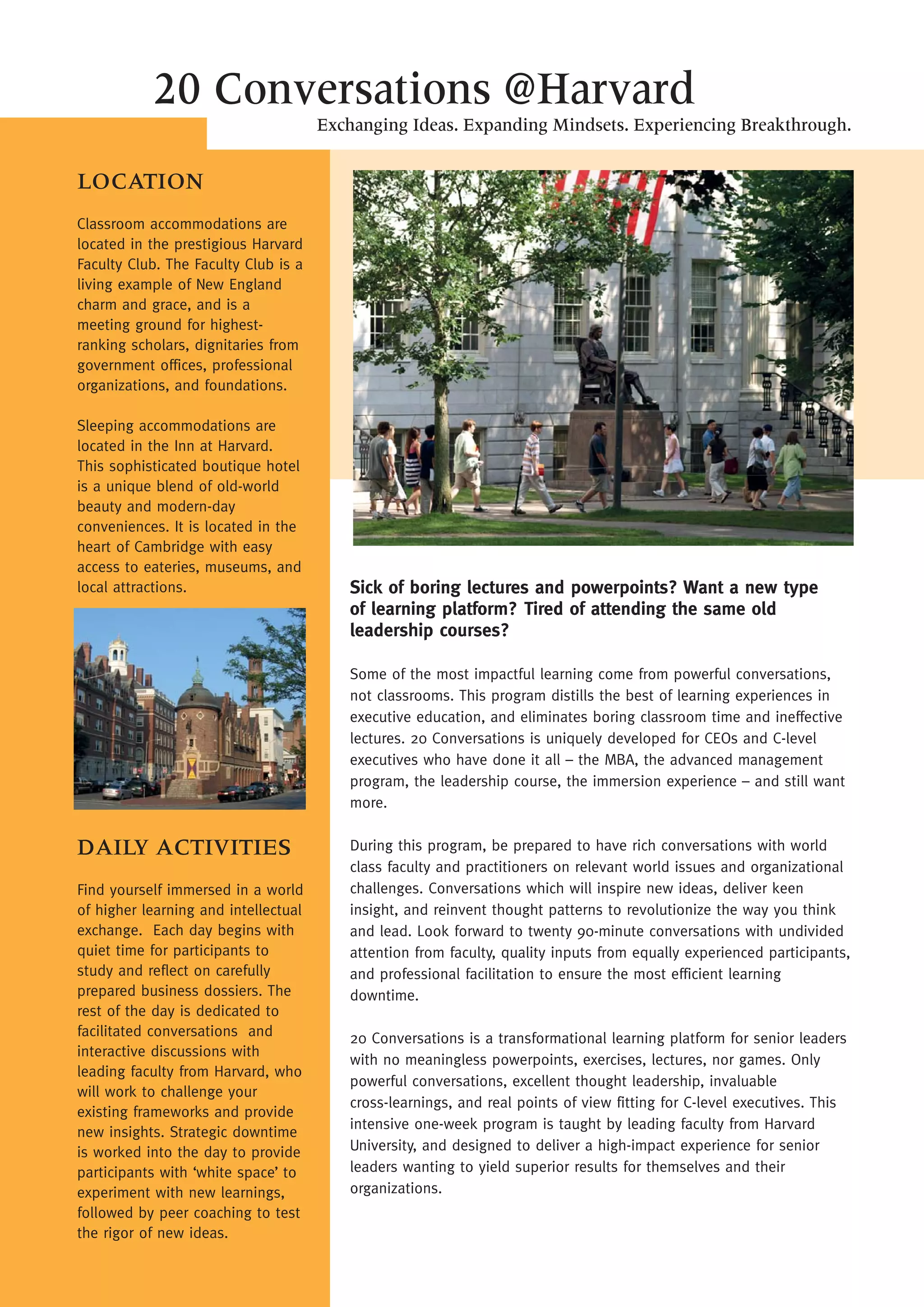 20 Conversations @ Harvard Brochure (2) | PDF