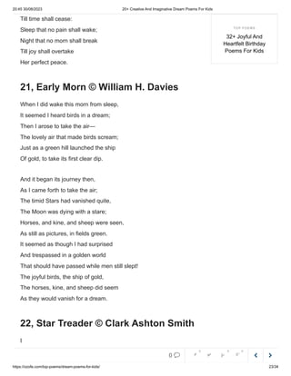 Dream Poems For Kids | PDF