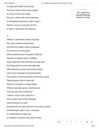 Dream Poems For Kids | PDF