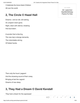 Dream Poems For Kids | PDF