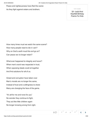 Dream Poems For Kids | PDF
