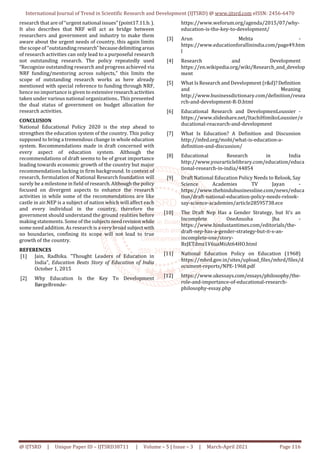 Critical Appraisal of National Education Policy 2020 with Special ...