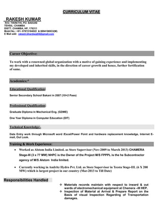 Resume _Rakesh Kumar (2) | PDF | Civil Engineering Industry | Industries