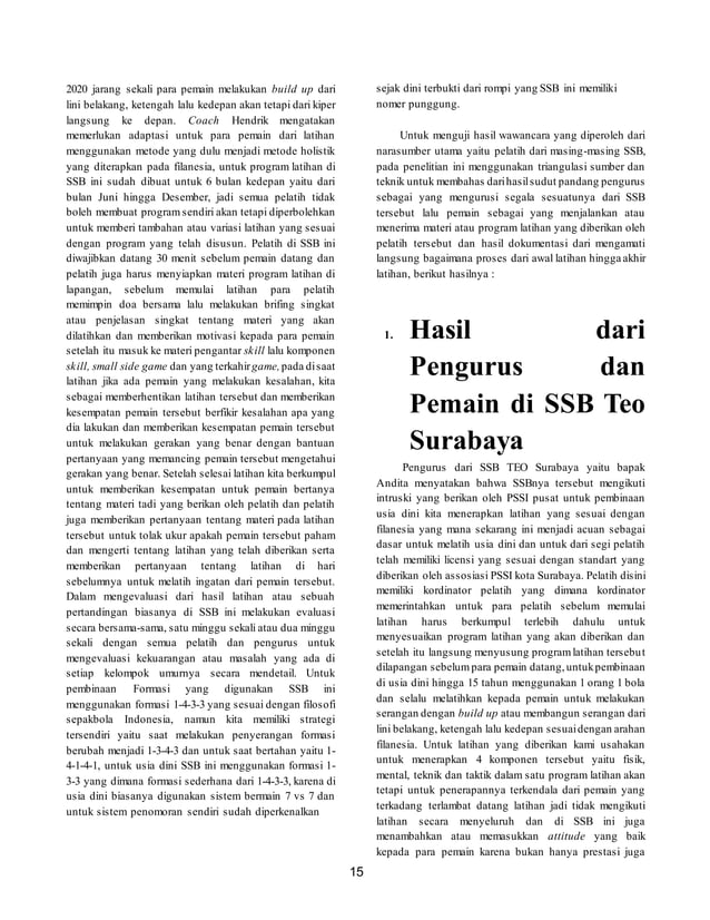 PENERAPAN FILOSOFI SEPAK BOLA INDONESIA DI WILAYAH SURABAYA | DOCX