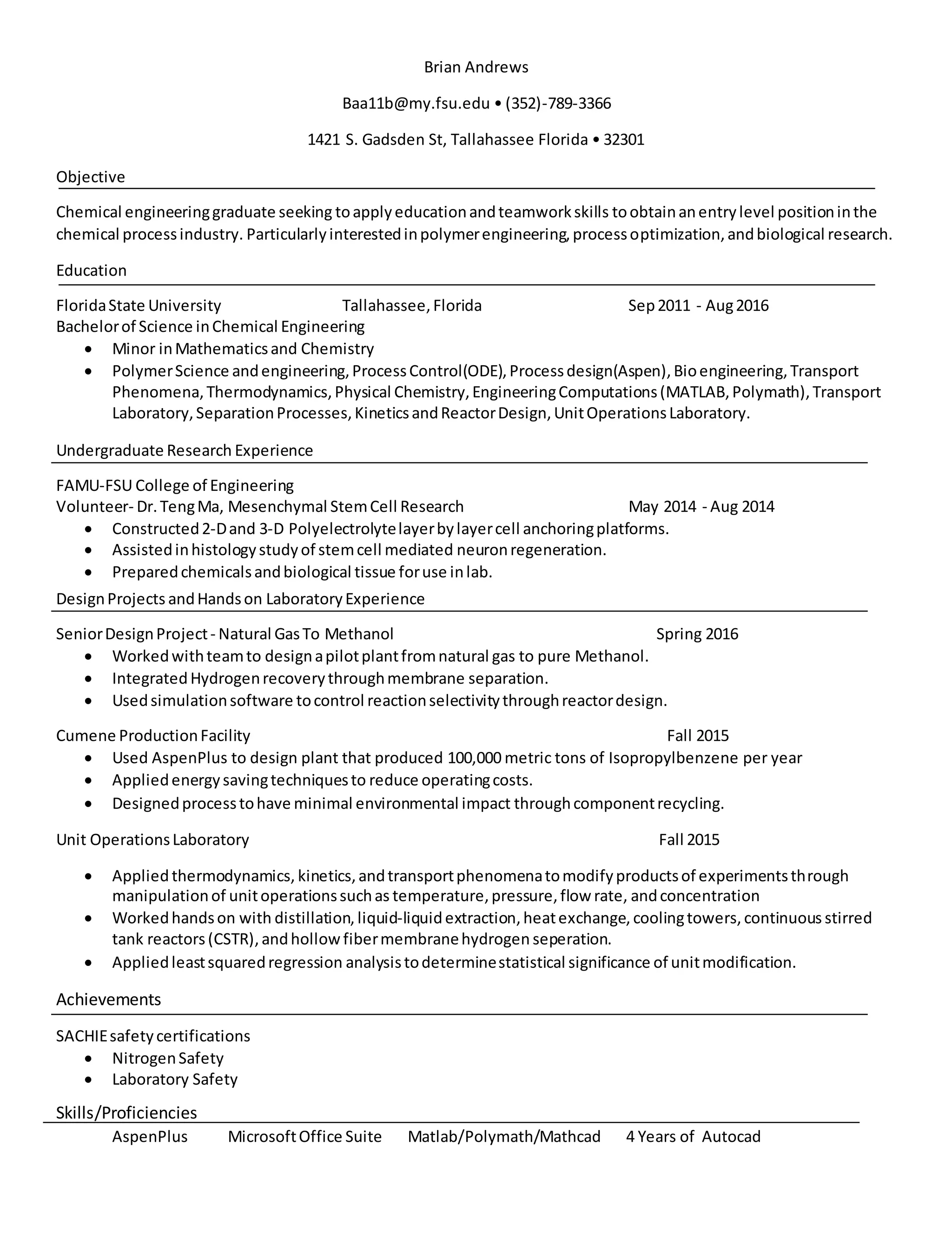 Brian Andrews Resume | PDF
