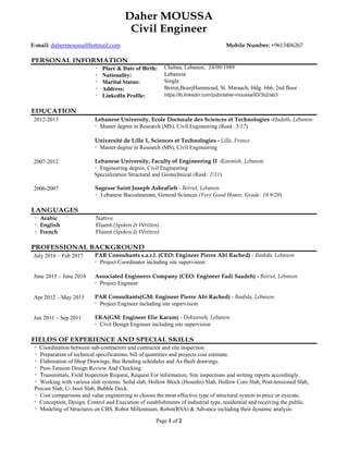 CV-Daher Moussa | PDF