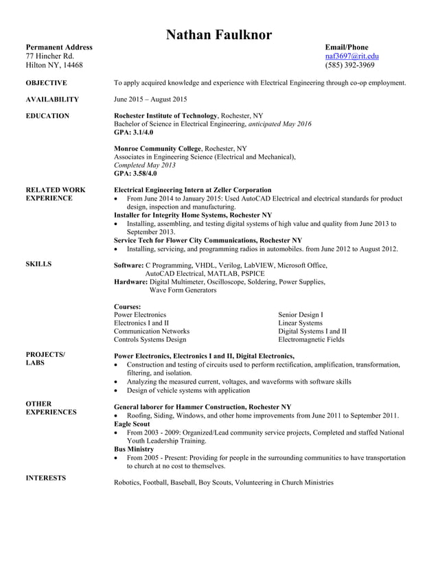 Nathan FaulknorEE | PDF