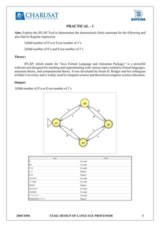 20DCE096_prac1.pdf | Programming Languages | Computing