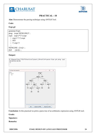 20DCE096_prac10.pdf | Programming Languages | Computing