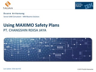 Using IBM MAXIMO Safety Plans | PDF