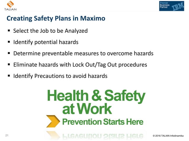 Using IBM MAXIMO Safety Plans | PDF