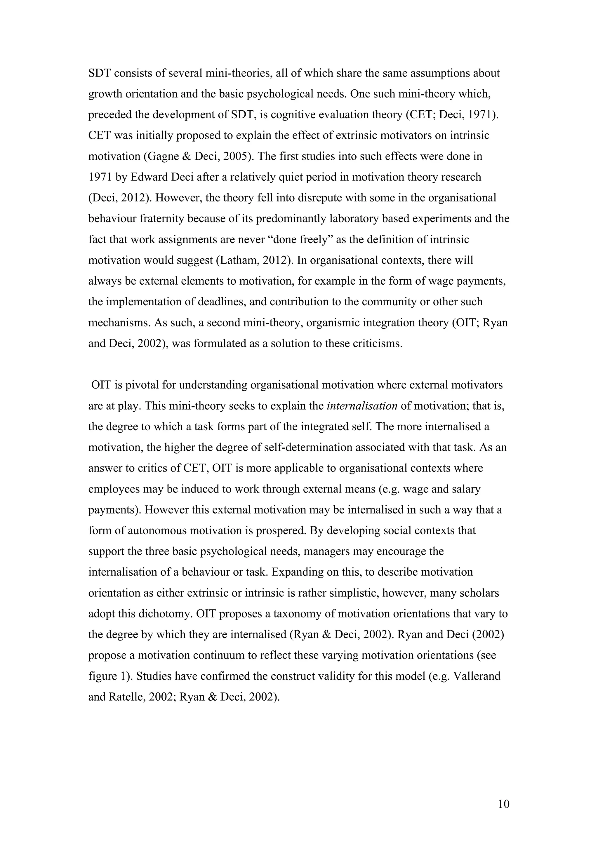 The Internalisation of Motivation - Final | PDF