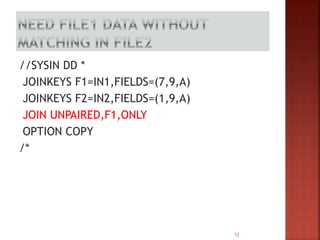 20 DFSORT Tricks For Zos Users - Interview Questions | PPTX