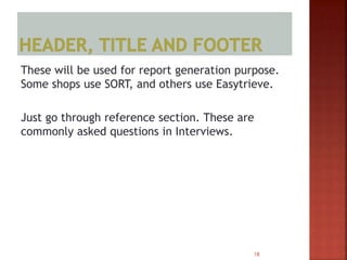 20 DFSORT Tricks For Zos Users - Interview Questions | PPTX