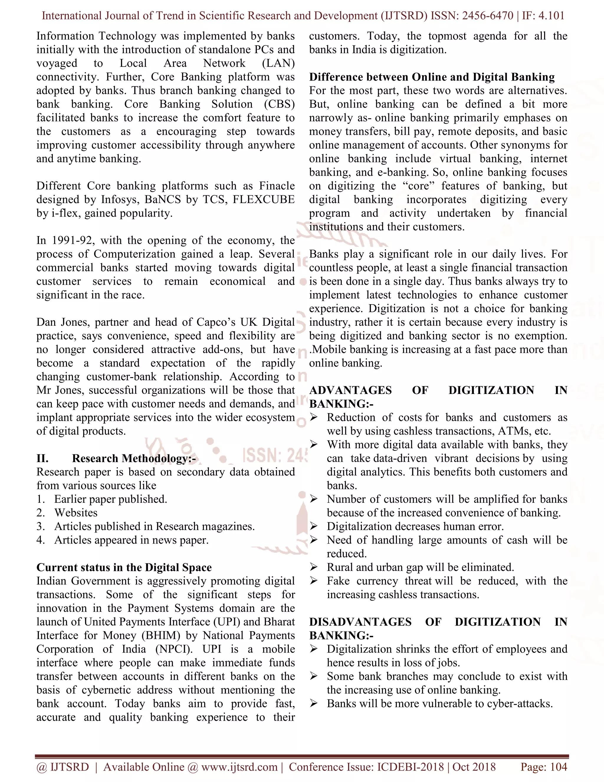 Digitalization in Banking Sector | PDF