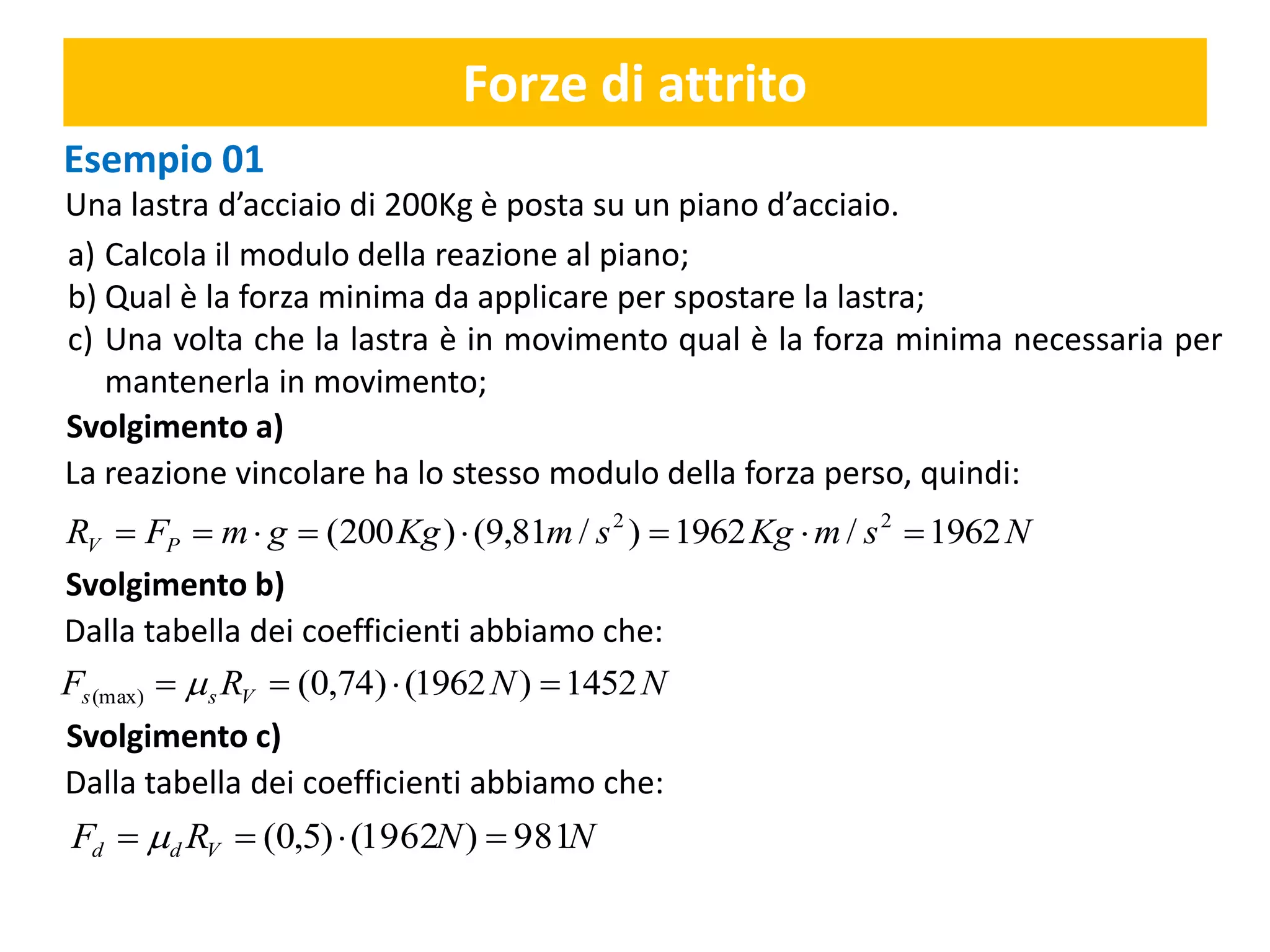 20 dinamica forze d'attrito | PDF