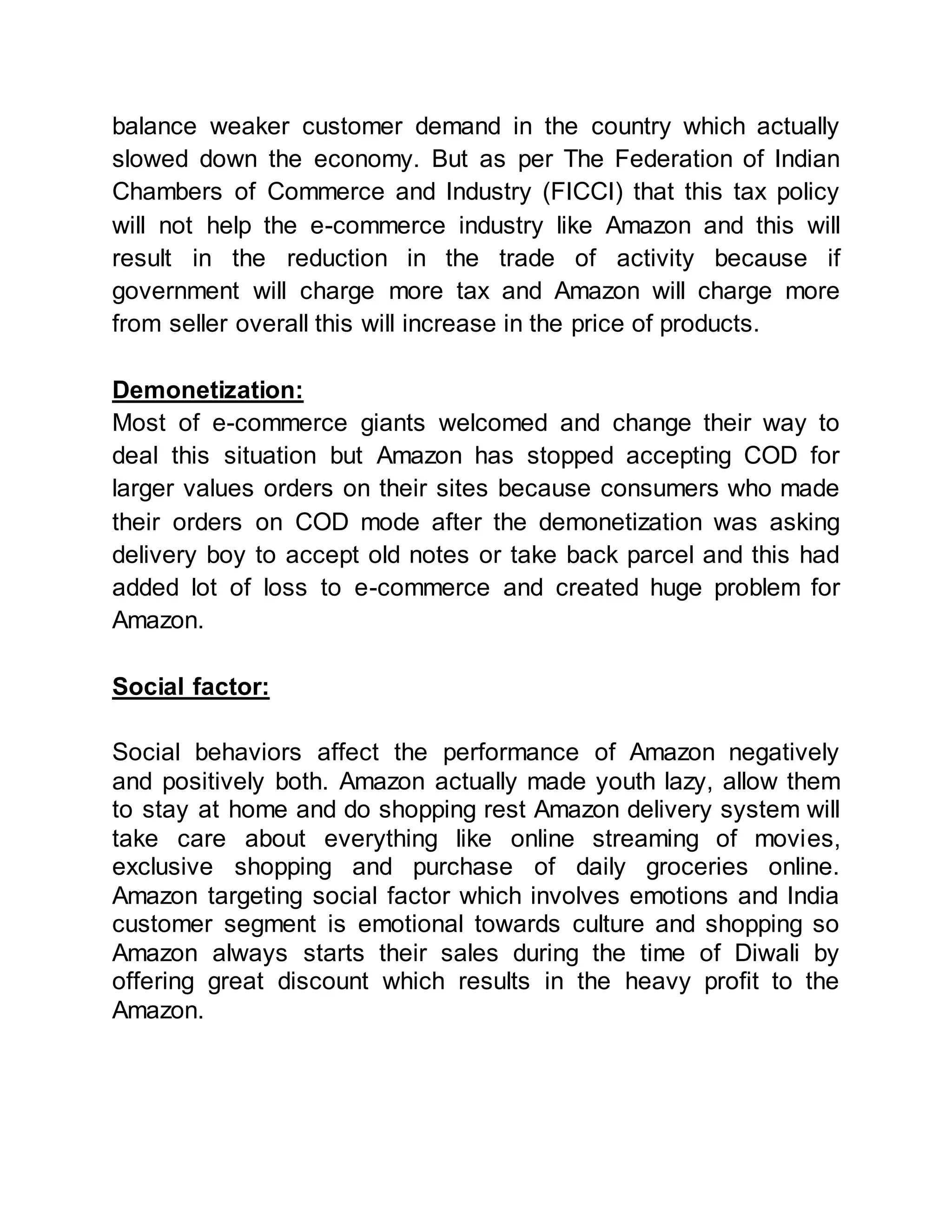 WORKING OF AMAZON | DOCX