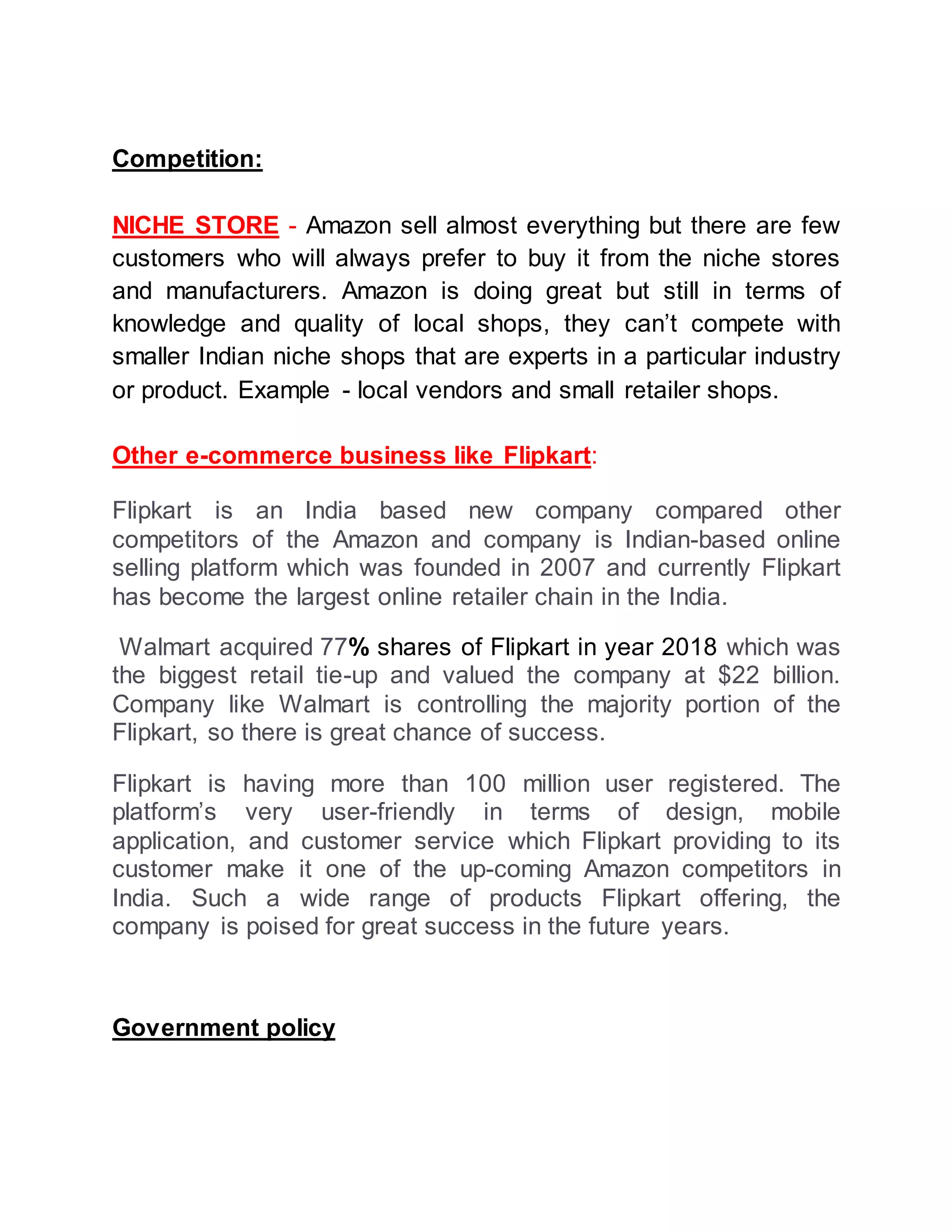 WORKING OF AMAZON | DOCX