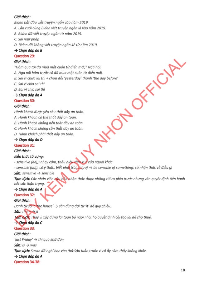 20 ĐỀ DỰ ĐOÁN - PHÁT TRIỂN ĐỀ MINH HỌA BGD KỲ THI TỐT NGHIỆP THPT NĂM 2024 MÔN TIẾNG ANH CÓ MA ...