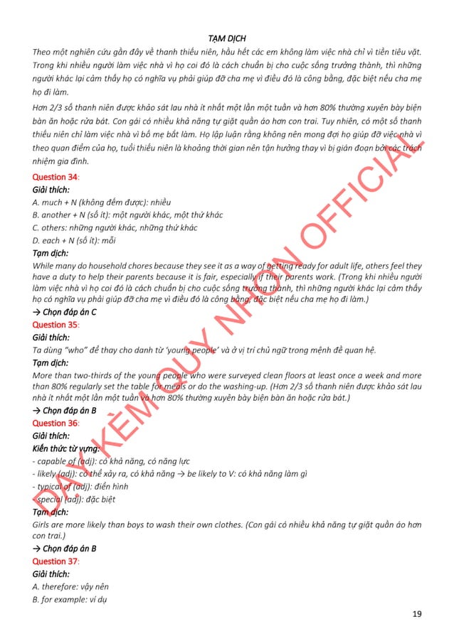 20 ĐỀ DỰ ĐOÁN - PHÁT TRIỂN ĐỀ MINH HỌA BGD KỲ THI TỐT NGHIỆP THPT NĂM 2024 MÔN TIẾNG ANH CÓ MA ...