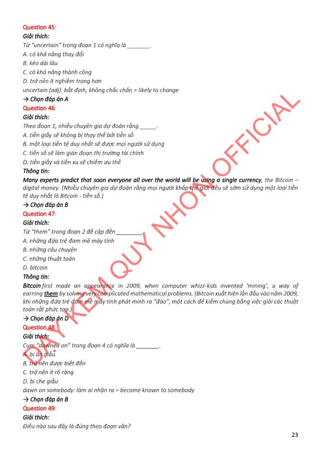 20 ĐỀ DỰ ĐOÁN - PHÁT TRIỂN ĐỀ MINH HỌA BGD KỲ THI TỐT NGHIỆP THPT NĂM 2024 MÔN TIẾNG ANH CÓ MA ...