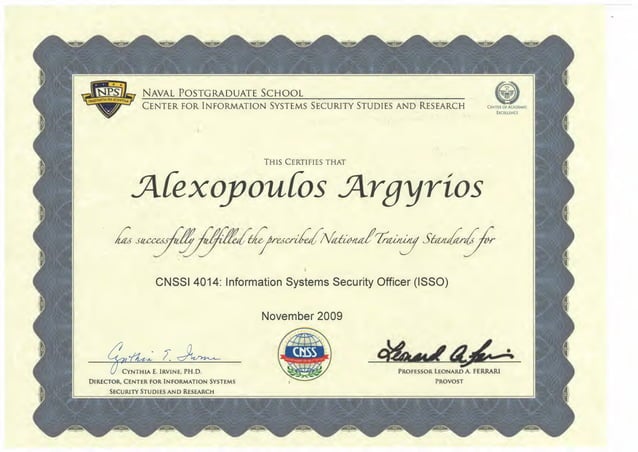 CNSSI 4014 INFOSEC OFFICER CERT | PDF