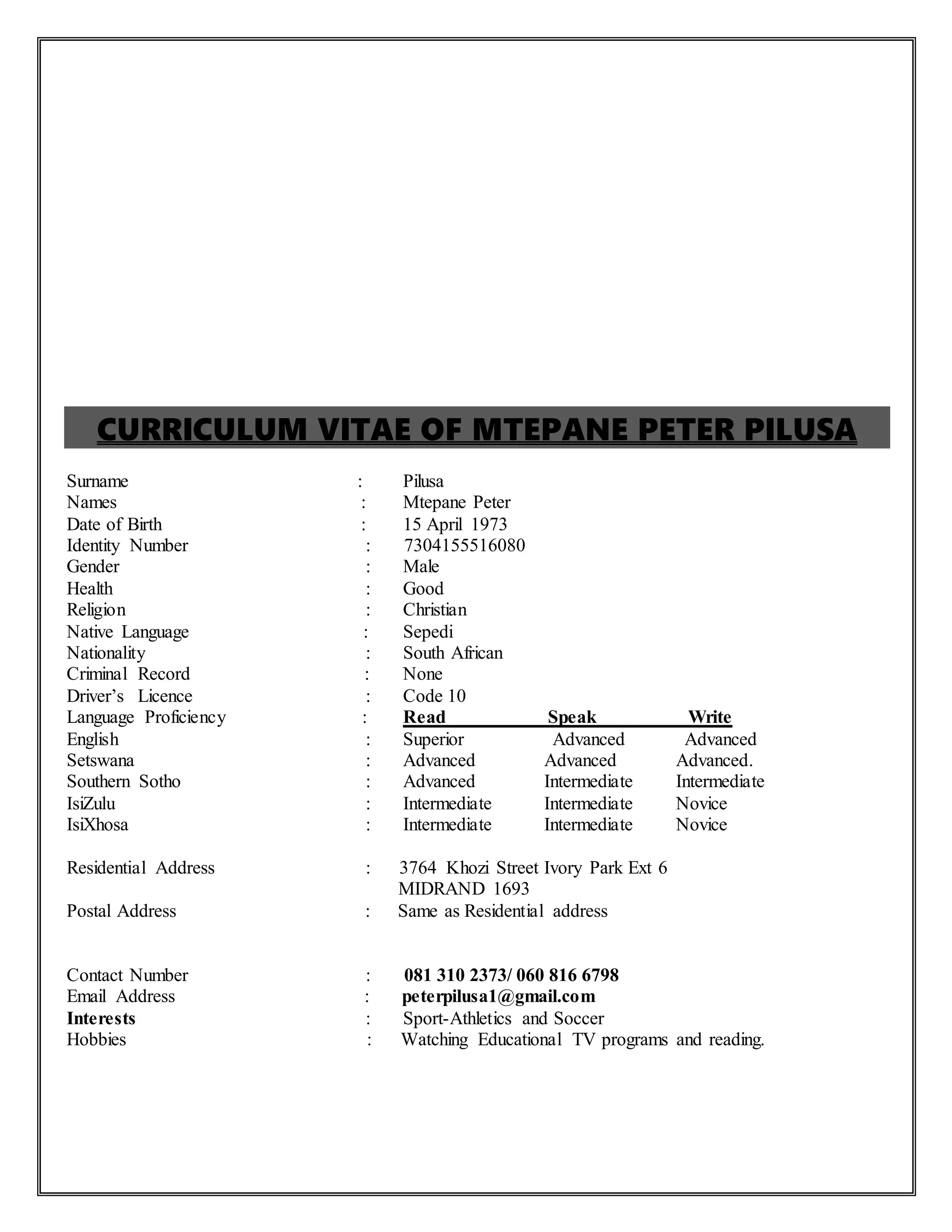 PETER PILUSA CV1 | DOCX