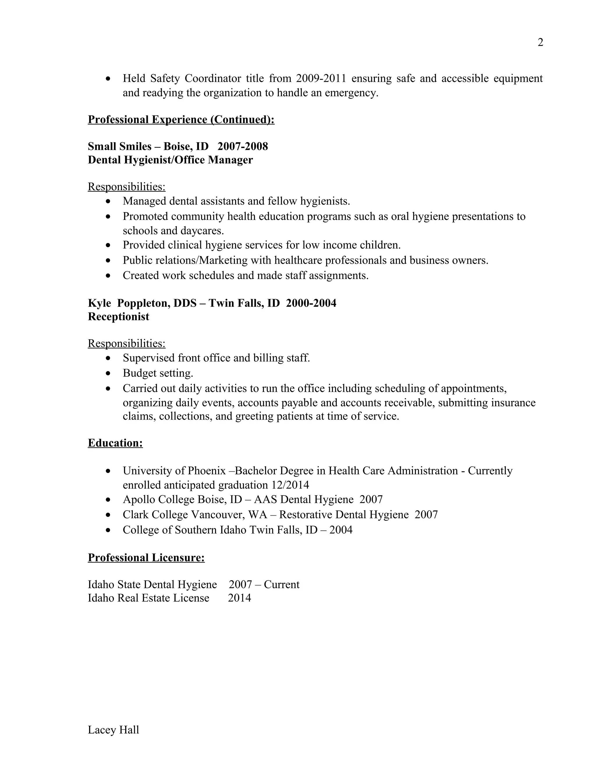 Lacey Hall Resume | DOC