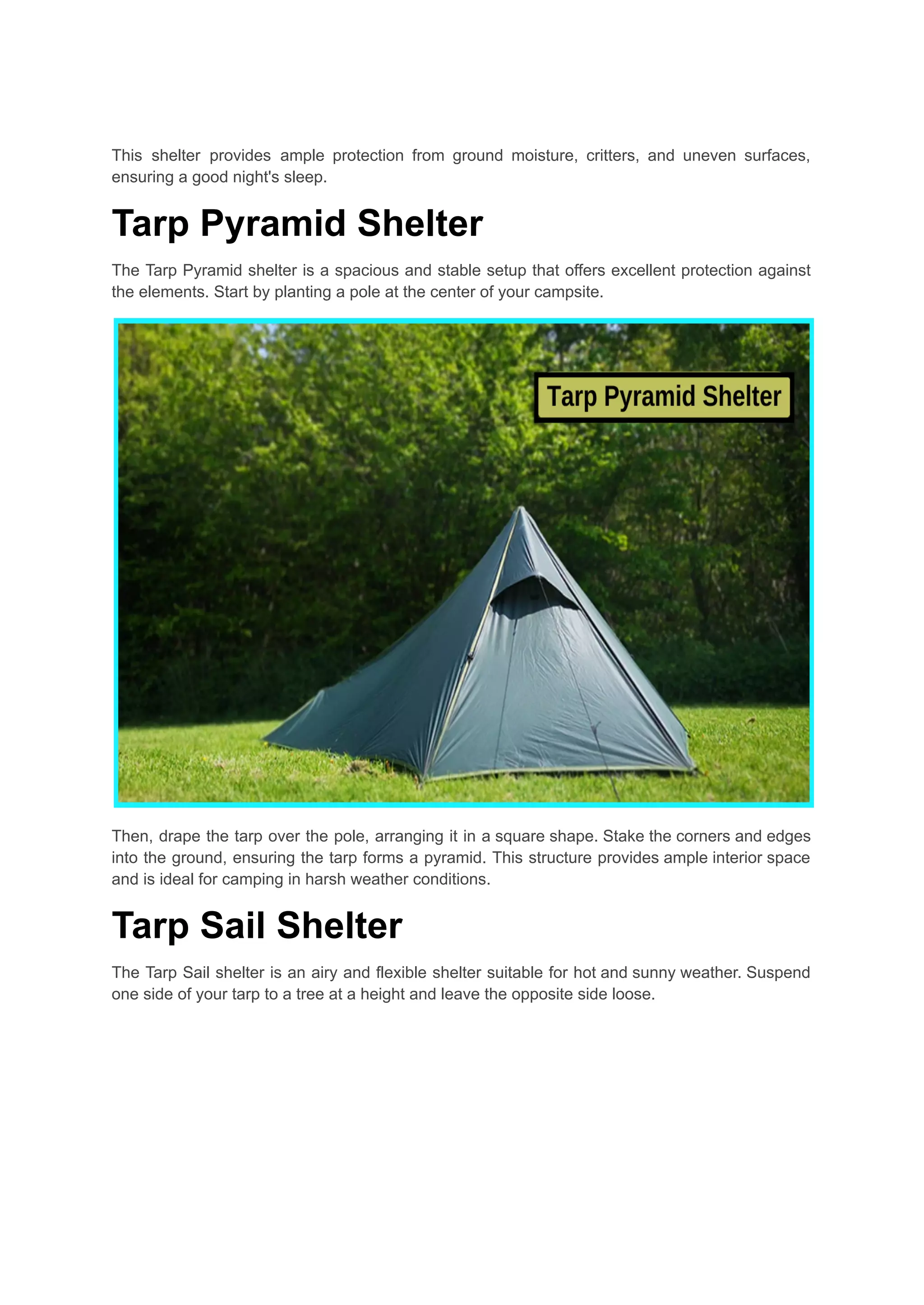 20+ Easy DIY Camping Tarp Ideas - HR Sports | PDF