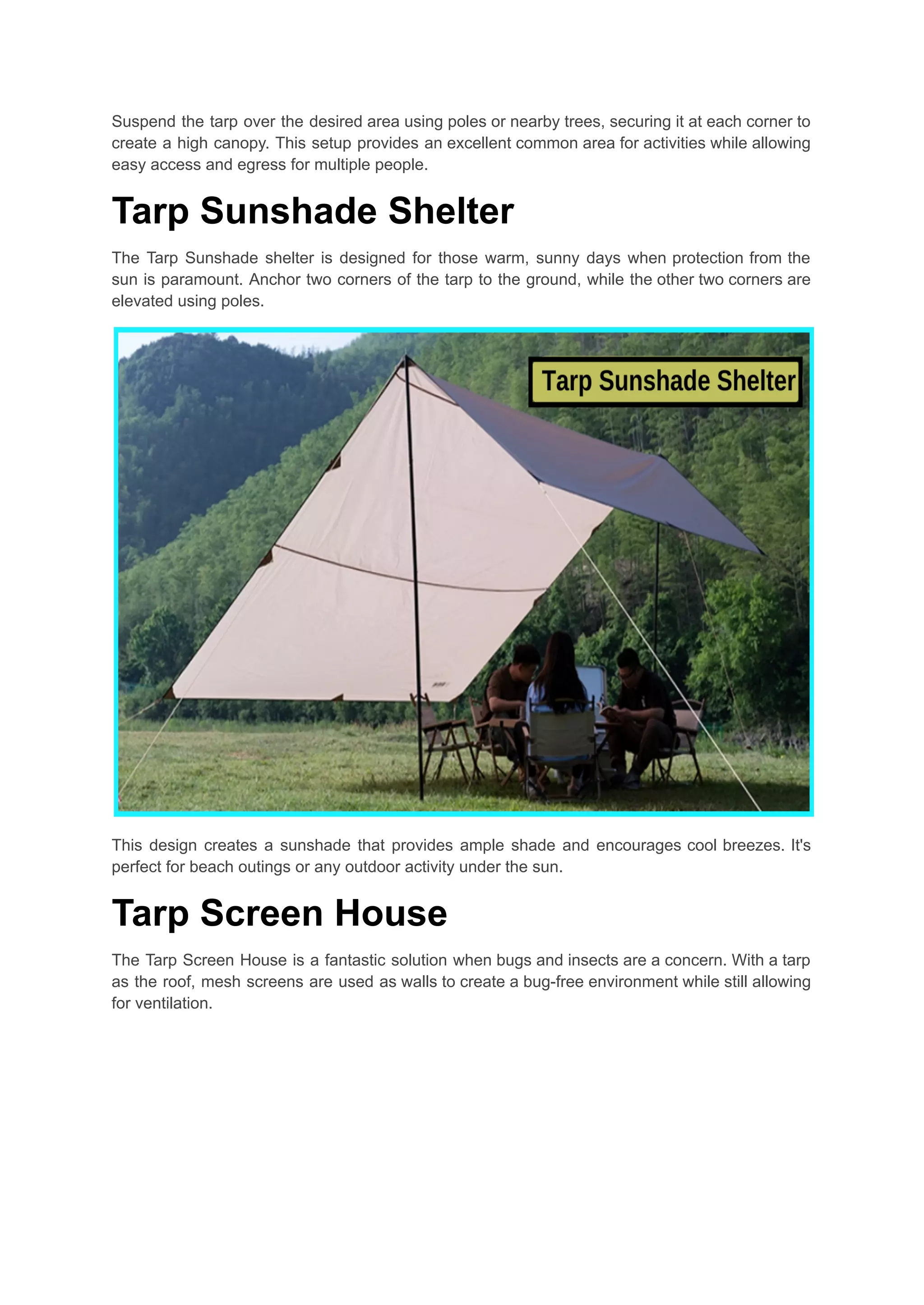 20+ Easy DIY Camping Tarp Ideas - HR Sports | PDF